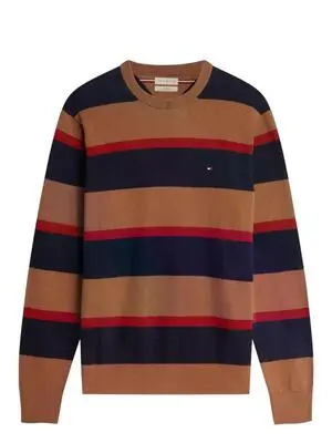 Tommy Hilfiger Striped Crew-neck Sweater - Blue