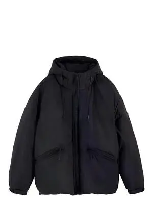 Tommy Hilfiger Logo-patch Hooded Padded Jacket - Black