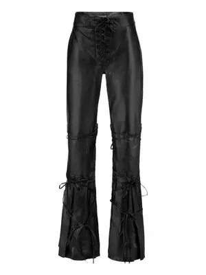 DANCASSAB Melania Leather Trousers - Black