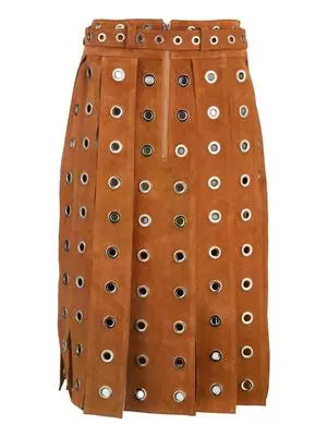 DANCASSAB Vera Eyelet Belted Skirt