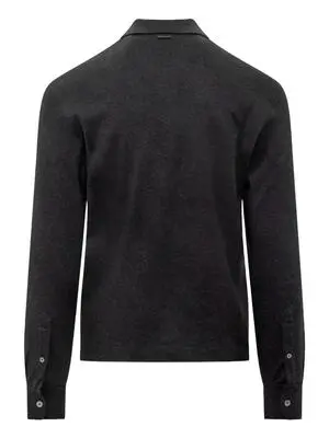ZEGNA Navy Blue Cotton Polo Shirt