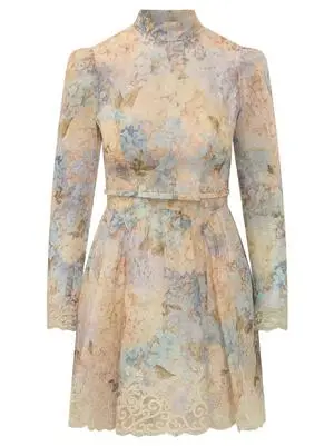 Zimmermann Valiant Panelled Mini Dress - Neutrals