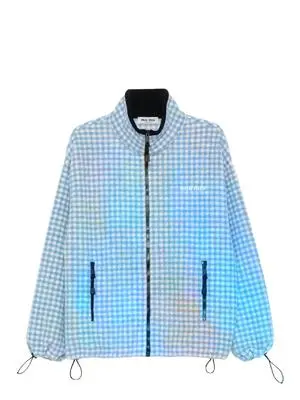 Miu Miu Check Zip-up Jacket Blue