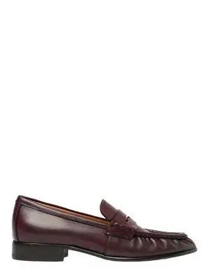 SCAROSSO Mar Gathered-stitch Loafers - Brown