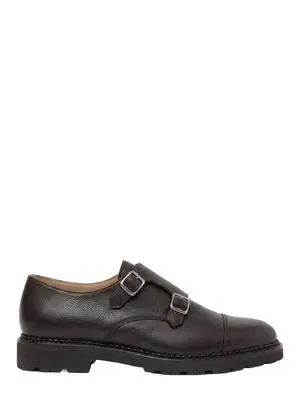 SCAROSSO Oswald Double Monk Shoes - Brown