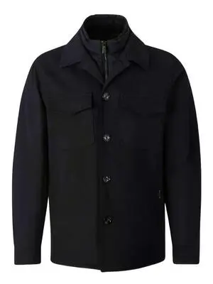 MOORER Quilted-insert Button-up Jacket - Blue