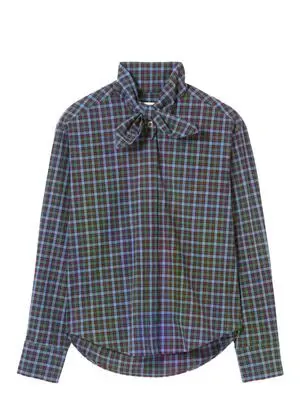 Claudie Pierlot Poplin Tie-neck Shirt - Blue