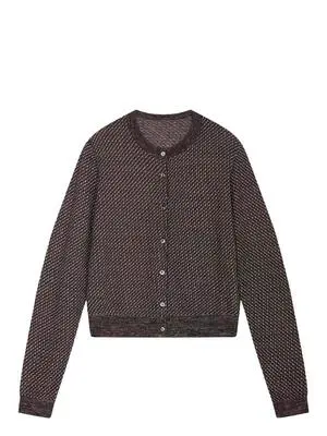 JNBY Geometric-pattern Cropped Cardigan - Brown