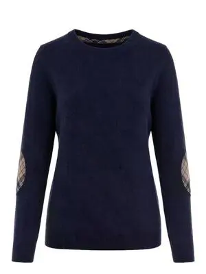 Barbour Tartan-patch Sweater Blue