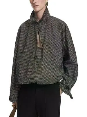 JNBY Geometric-print Oversized Shirt - Black