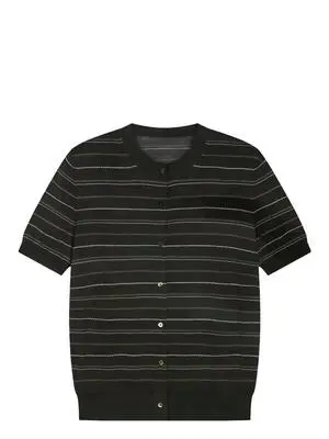 JNBY Striped Cotton Cardigan - Brown