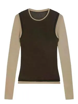 JNBY Paneled Long-sleeves Top - Brown