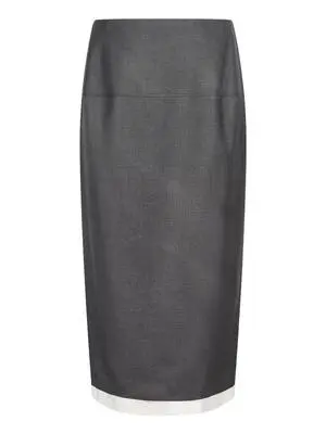 LESS Contrast-trim Midi Skirt