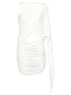 Alex Perry Drape-sleeve Mini Dress - White