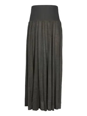 LESS Paneled-waist A-line Maxi Skirt - Grey