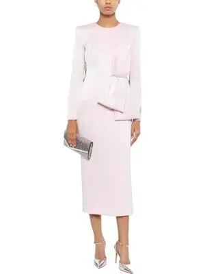 Alex Perry Long Sleeves Jewelneck Pencil Dress - Pink