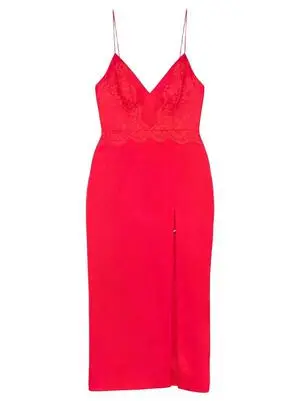 Alex Perry Lace Appliques Pencil Dress - Red