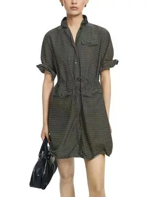 JNBY Geometric-print Short-sleeve Mini Dress - Grey