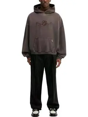 REPRESENT Embroidered Hooded Sweatshirt - Brown