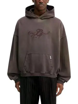 REPRESENT Embroidered Hooded Sweatshirt - Grey