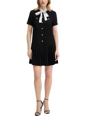 SILVIAN HEACH Scarf-detail Pleated Mini Dress - Black