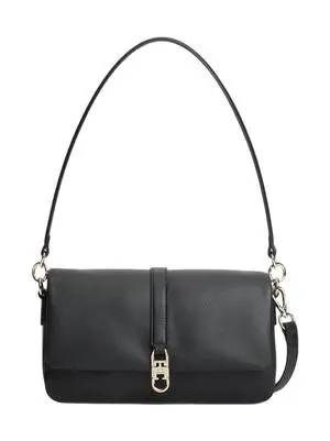 Tommy Hilfiger Logo-plaque Pebbled-effect Shoulder Bag Black