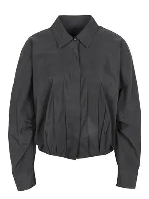 LESS Pleated Long-sleeve Shirt - Black