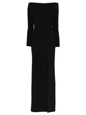 Alex Perry Boatneck Long Sleeves Gown - Black