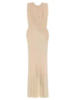 HERVE L. LEROUX Draped Fishtail Gown - Neutrals