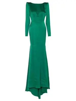 Alex Perry Long Sleeves Fishtail Gown - Green