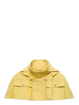 Prada Hooded Flap-pocket Cape - Yellow