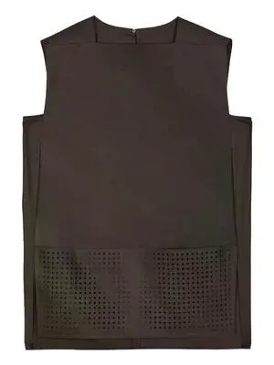 LESS LESS Laser-Cut Square-Neck Top