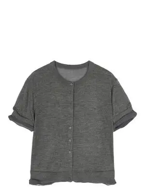 LESS Short-sleeved Cardigan - Grey