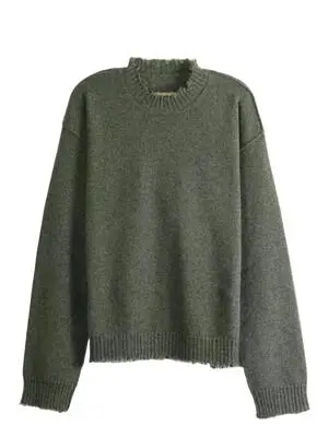 UMA WANG Distressed-effect Knitted Sweater - Green