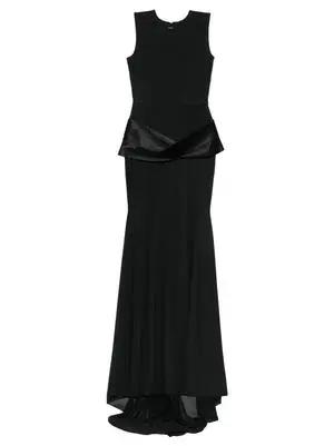 Alex Perry Strapless Corseted Draped Gown - Black
