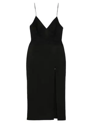 Alex Perry Thin Straps V Neck Pencil Dress - Black