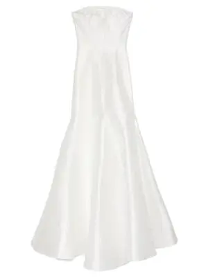 ISABEL SANCHIS Ruched Strapless Gown - White