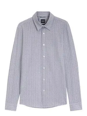 BOSS Slim-fit Printed Shirt - Light Blue