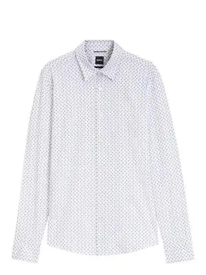 BOSS Slim-fit Printed Shirt - Light Blue