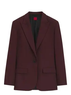 Hugo Modern-fit Blazer With Peak Lapels - Brown