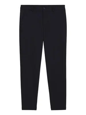 BOSS Tapered-fit Pants In Micro-patterned Stretch Jersey - Dark Blue