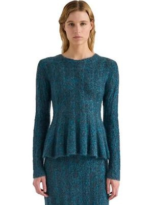 Proenza Schouler Looped Mohair Joelle Top - Blue Multi