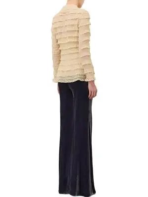 Zimmermann Ascent Lace Frill Blouse - Cream