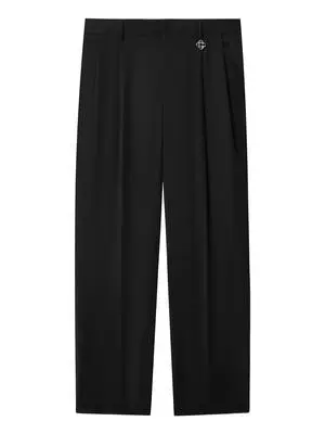 Casablanca Pleated Straight Leg Trousers - Black