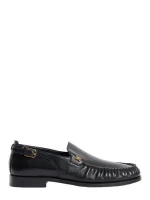 Sandro Leather Buckle Loafers - Black