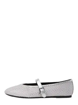 Karl Lagerfeld Karo Gemstone Mesh Mary Janes - Silver