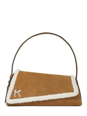 KL JEANS Jeans Geo Suede Flap Shoulder Bag - Brown