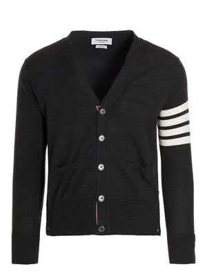 Thom Browne Merino Wool Cardigan Gray