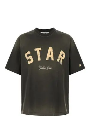 GOLDEN GOOSE GOLDEN GOOSE Sunfaded Cotton T-Shirt With Front Logo