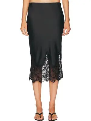 NORMA KAMALI Norma Kamali Bias Half Slip Dress With Lace In Black